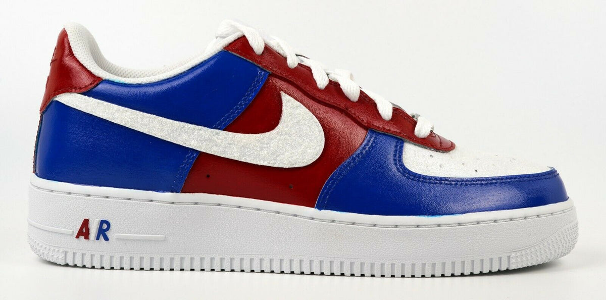 Air Force 1 Custom Low Shoes USA Red White Blue Glitter 4th of July Sn ...
